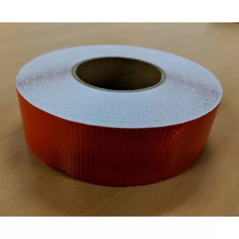 Reflective Tape Red 50mm - Hexagon Pattern