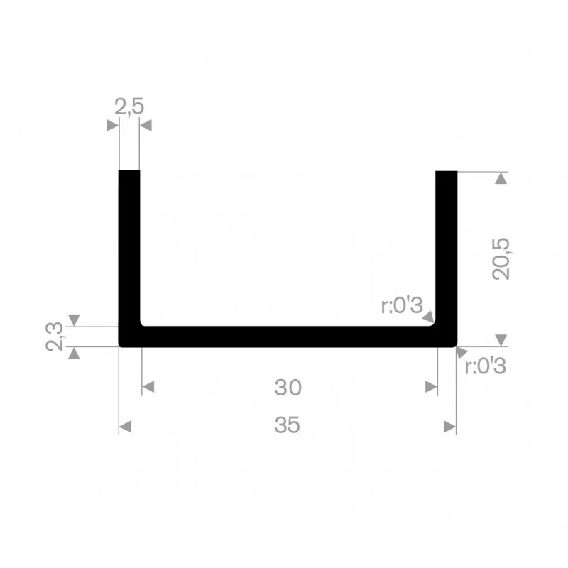 U-Profile 20mm EPDM Rubber | Protect your edges