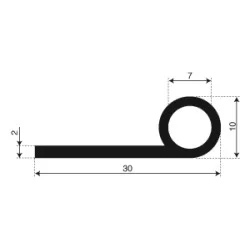 P-Profile 30mm Ø10mm EPDM rubber | Buy P-Profiles here